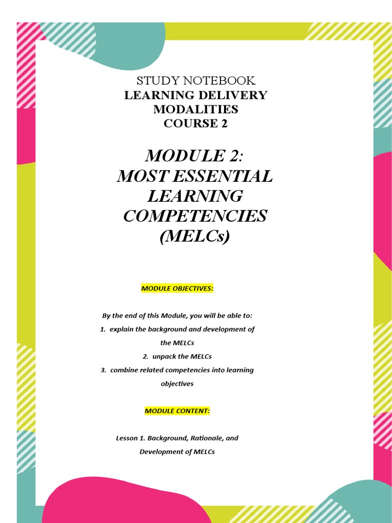 Unpacking and Combining the Most Essential Learning Competencies (MELCs ...