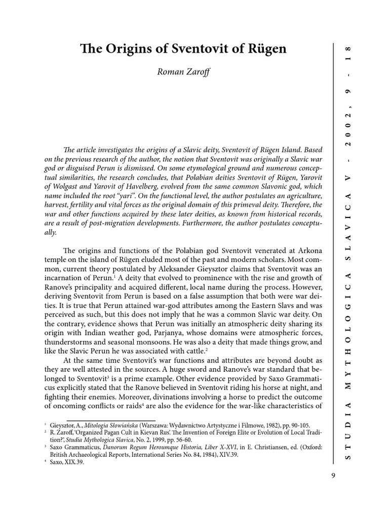 Sventovit | PDF | Religion And Belief | Agriculture