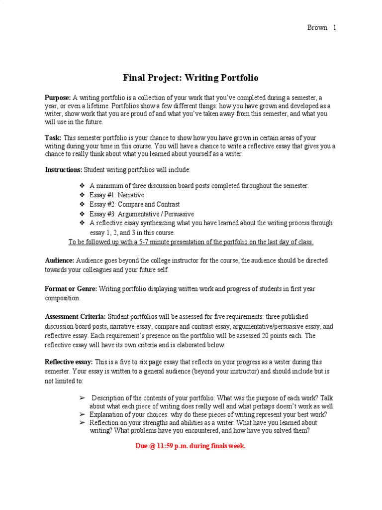 First-Year Writing Portfolio Guide | PDF | Writers | Essays
