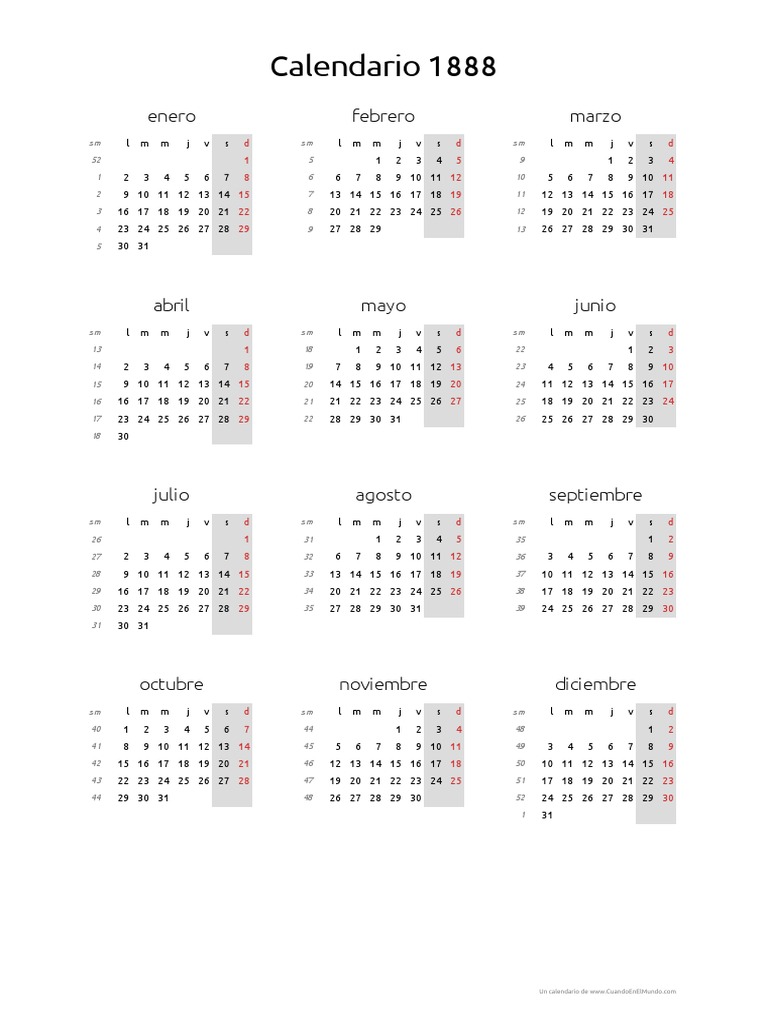 Calendario 1888 | PDF | Calendario | Violencia