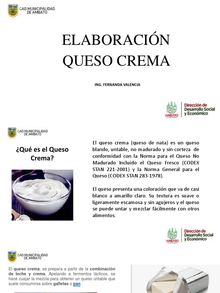 Elaboracion de Queso Crema PDF | PDF | Queso | Crema