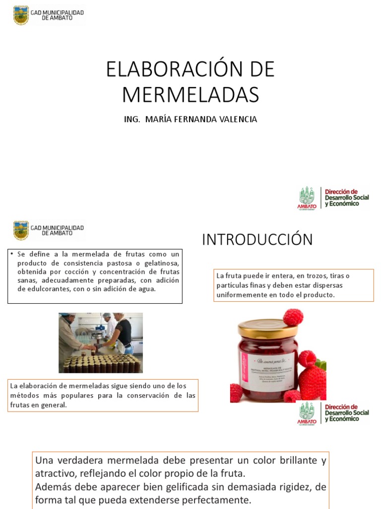 Elaboración de Mermeladas PDF | PDF | Conservas de frutas | Limonada