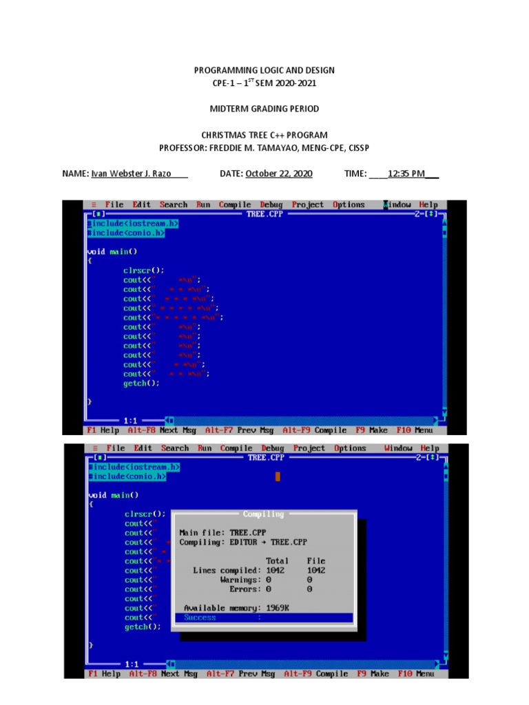 Christmas Tree - C++ Program | PDF