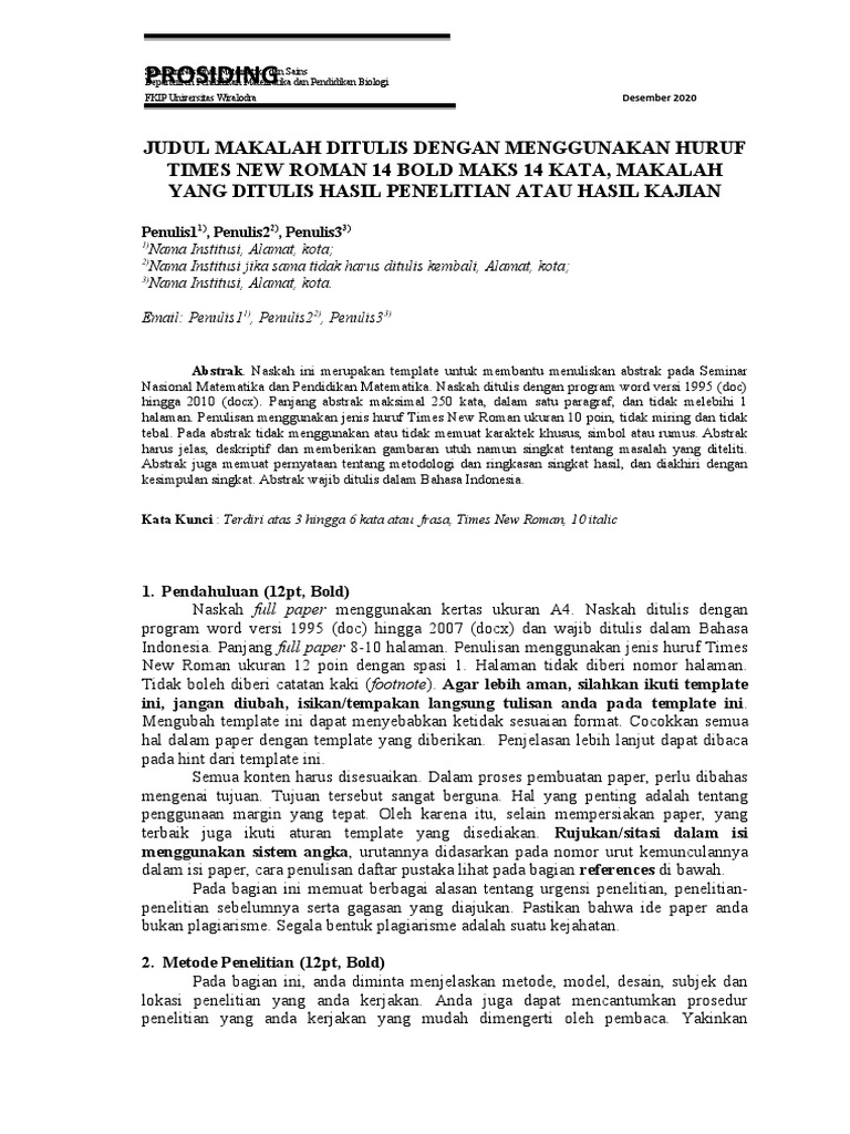 Template Prosiding 2020 | PDF