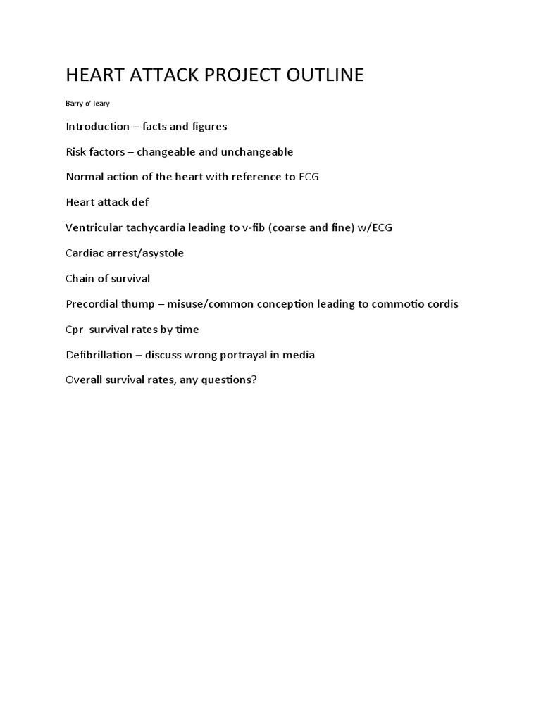 Heart Attack Project Outline | PDF