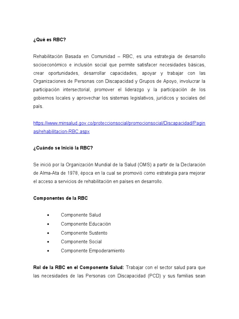 Qué Es RBC | PDF | Invalidez | Inclusión (Educación)