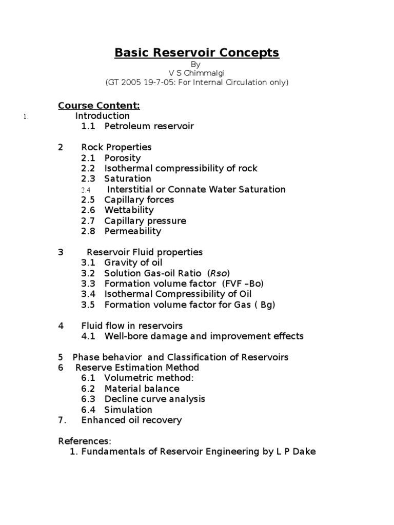 Basic Reservoir Concepts1 | PDF