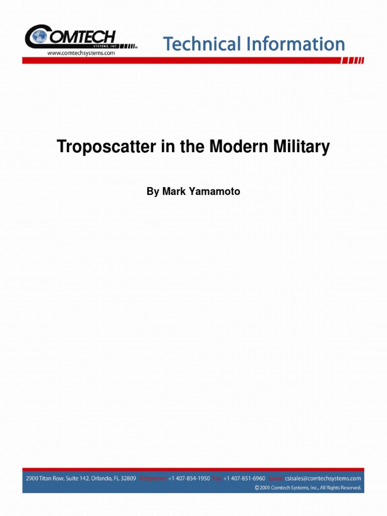 Troposcatter in The Modern Military: by Mark Yamamoto | PDF | Bandwidth ...
