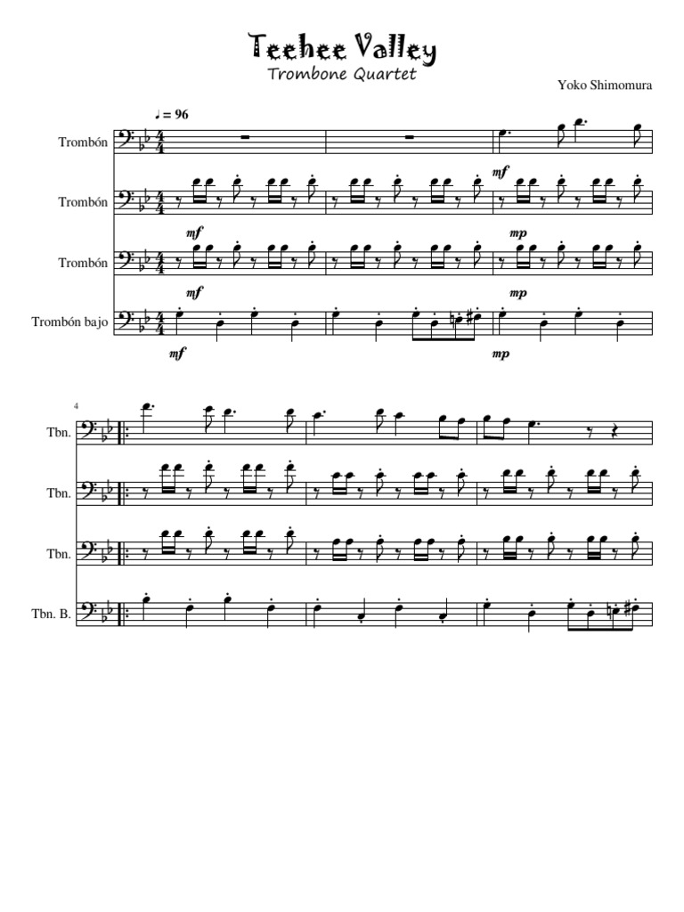Teehee Valley-Partitura y Partes | PDF
