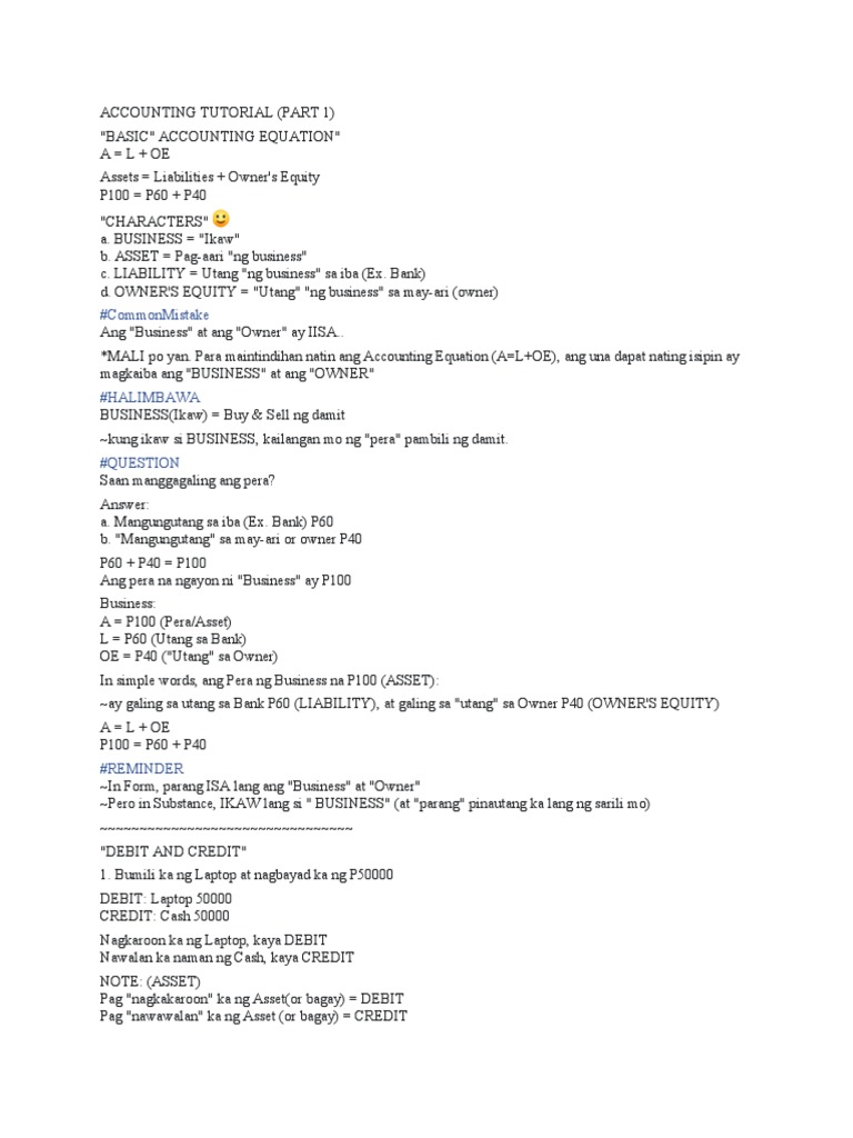 Accounting Tutorial PDF