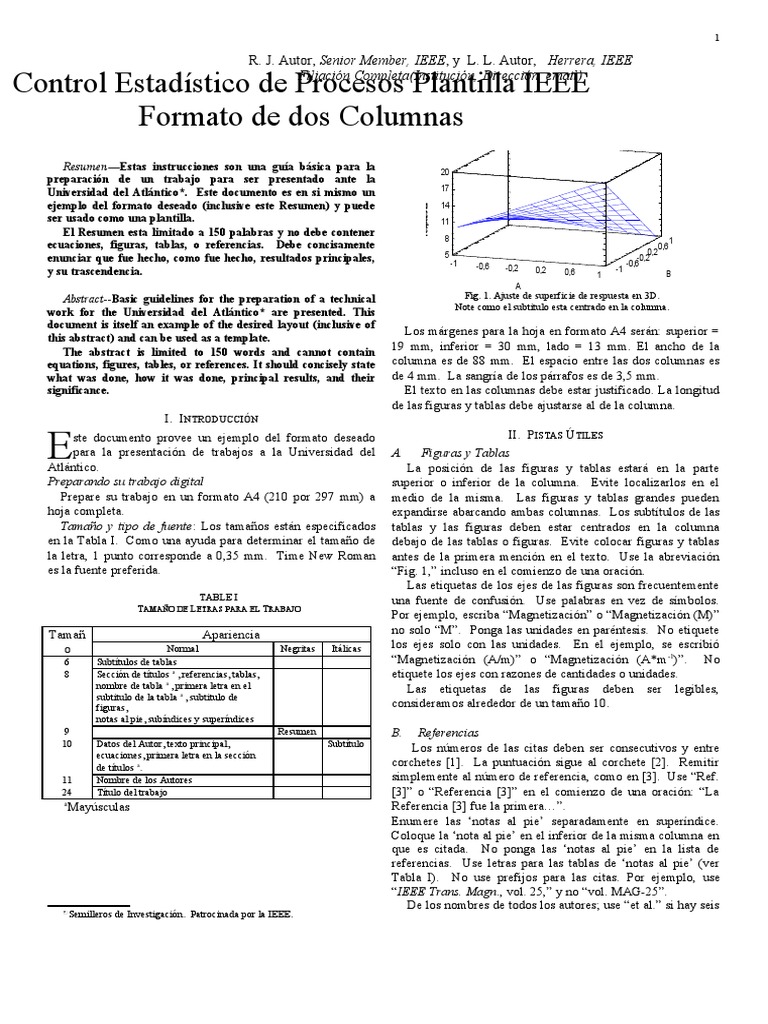 Plantilla IEEE Artículo Científico | Descargar gratis PDF | Soporte | Notación