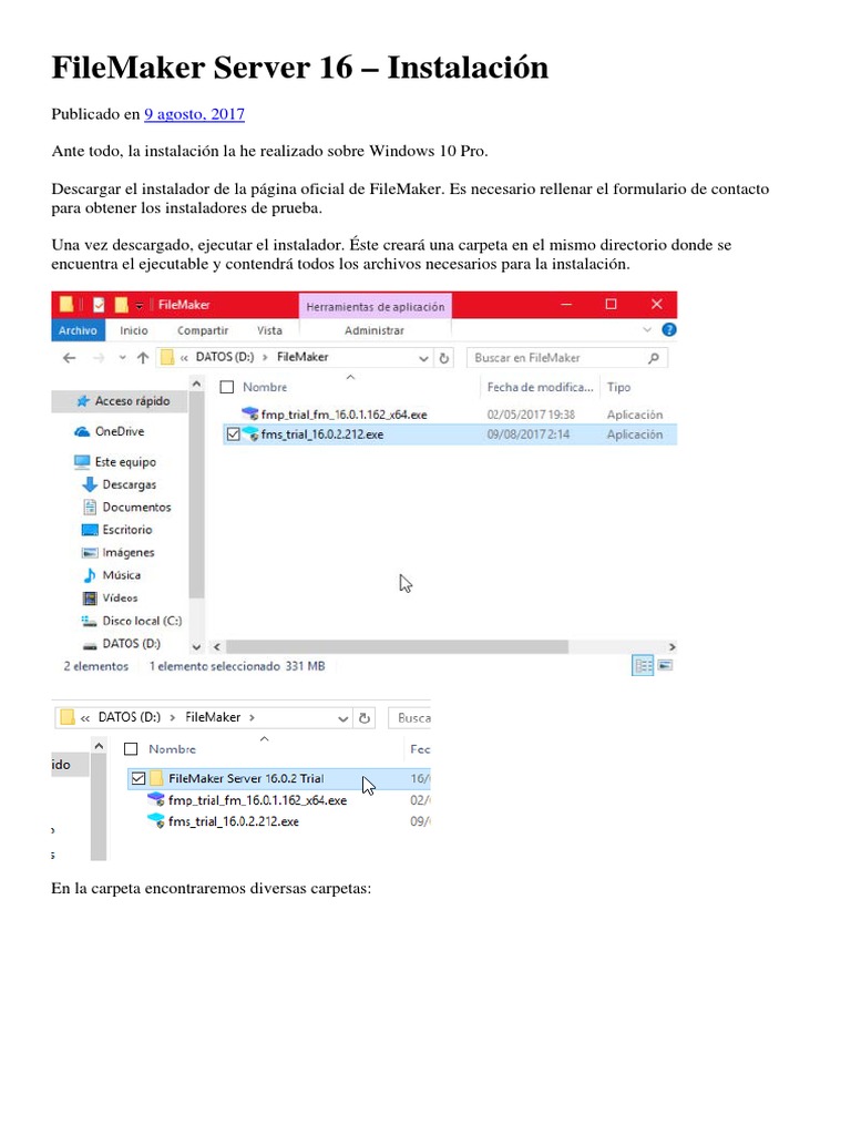 FileMaker Server 16 Instalacion | PDF | Servicios de Información de ...