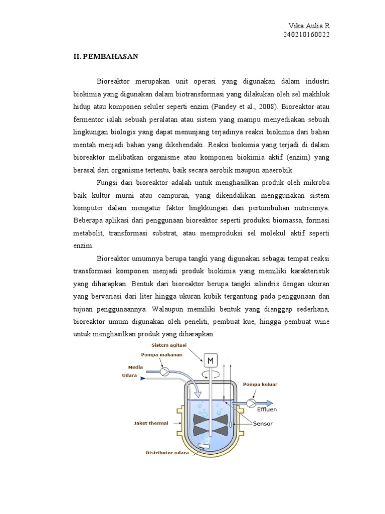 Bioreaktor dan Aplikasinya dalam Industri | PDF