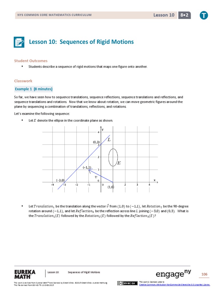 Math g8 m2 Topic B Lesson 10 Teacher PDF | PDF | Rotation | Creative ...