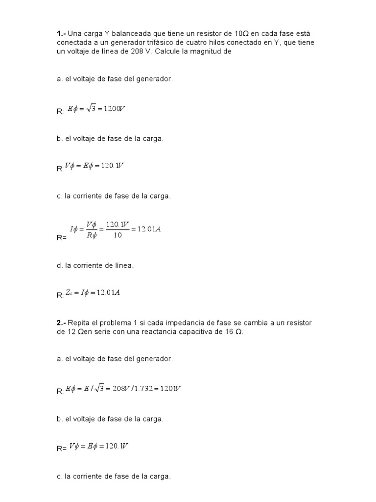 Problemario U4 1-30 | PDF | Impedancia eléctrica | voltaje