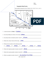 Topographic Map Quiz and Answers | PDF | Contour Line | Elevation