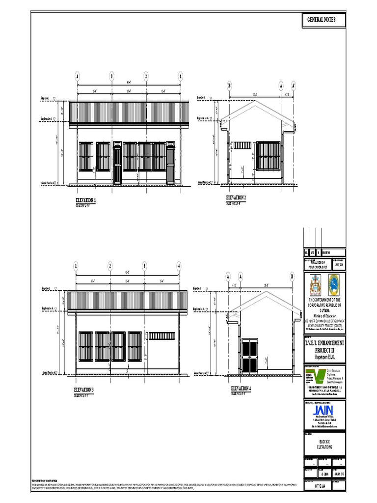 Elevation 1 Elevation 2: General Notes | PDF | Business