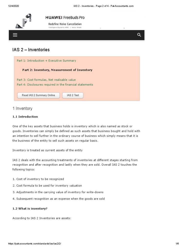 IAS 2 Inventories | PDF