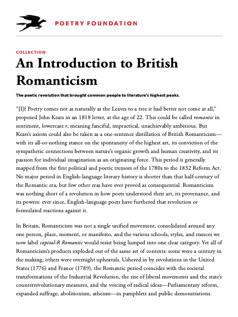Intro to British Romanticism | PDF | Romanticism | William Wordsworth