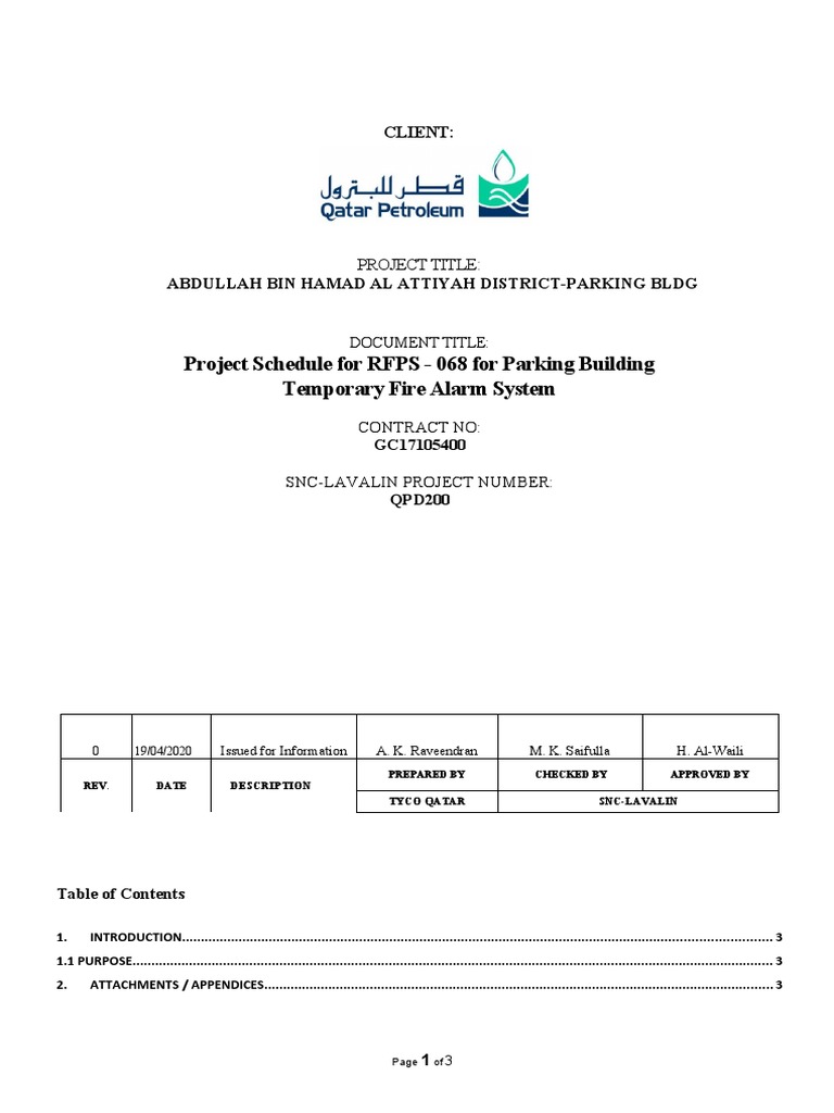 QPD-8-17-1402 - Project Schedule Sample Only | PDF | Safety