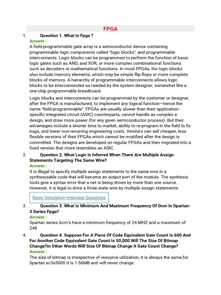 Answer:: Basic Simulation Interview Questions | Download Free PDF ...