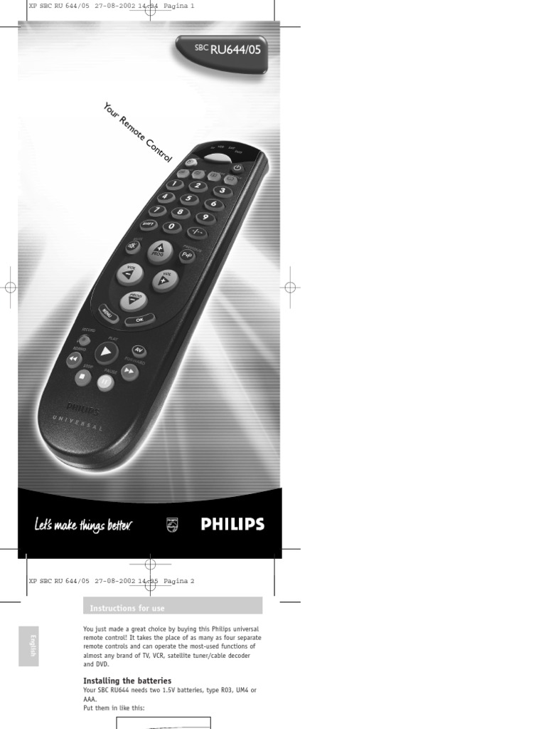 Universal Remote Setup Guide | PDF | Remote Control | Videocassette ...