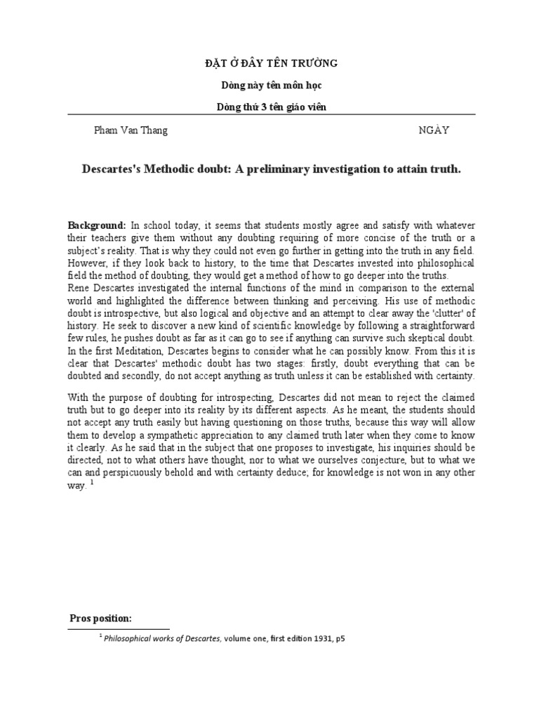 Cartesian Doubt | PDF | René Descartes | Doubt