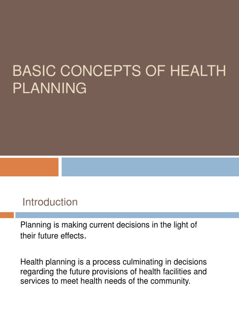 Basic Concepts of Health Planning | PDF | Swot Analysis | Evaluation