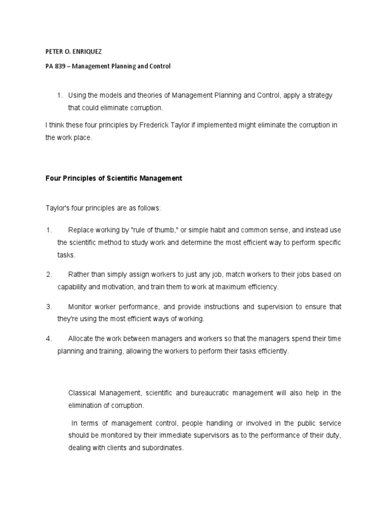 Management Planning And Control PDF