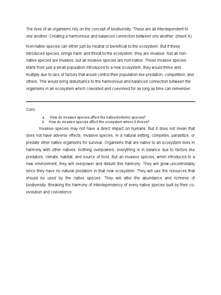Impact of Invasive Species on Ecosystems | PDF