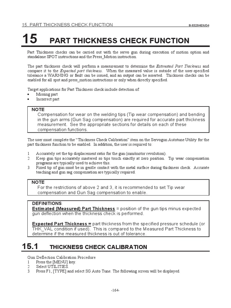 Fanuc Thickness Check Manual | PDF | Calibration | Engineering Tolerance