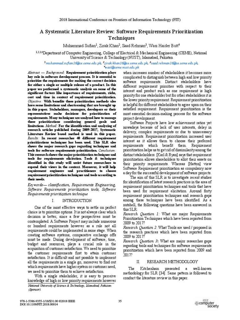 A Systematic Literature Review Software Requirements Prioritization