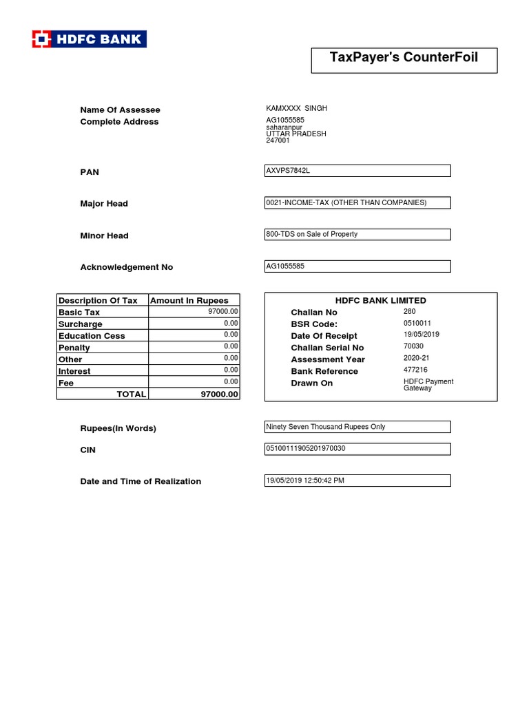 E Challan 1 | PDF