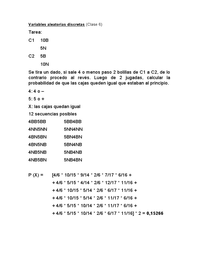 Clase 6 - Variables Discretas | PDF | Desviación Estándar | Enseñanza de matemática