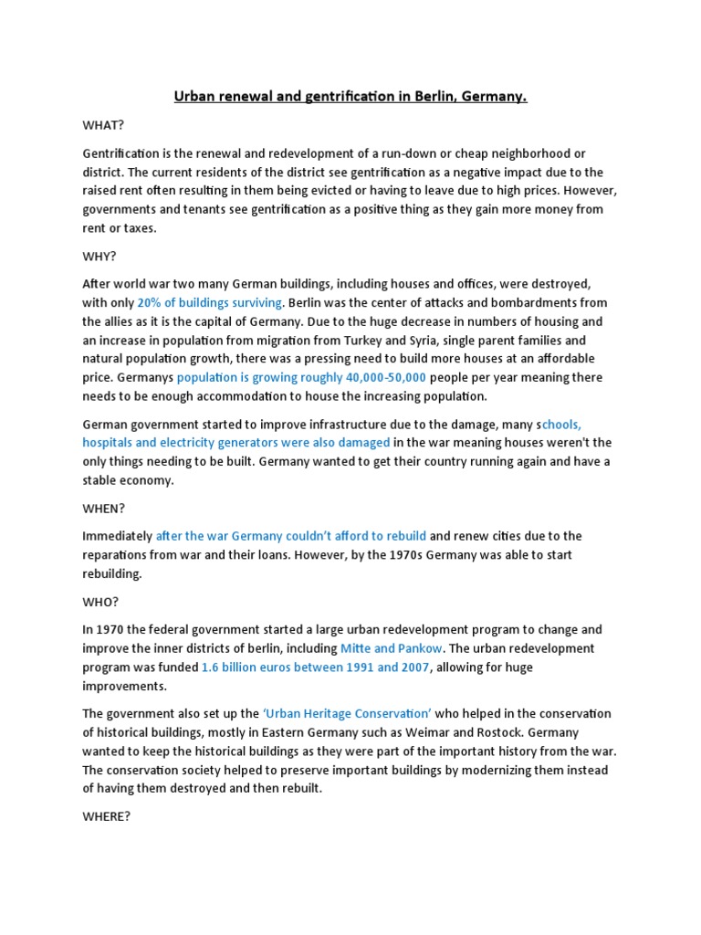 Urban Renewal and Gentrification in Berlin, Germany - IB Geography Case ...