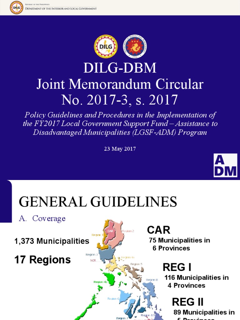 LGSF-ADM Program Guidelines 2017 | PDF | Procurement | Local Government