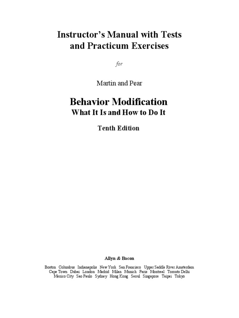 Behaviour Modification Testbank PDF | PDF | Classical Conditioning ...