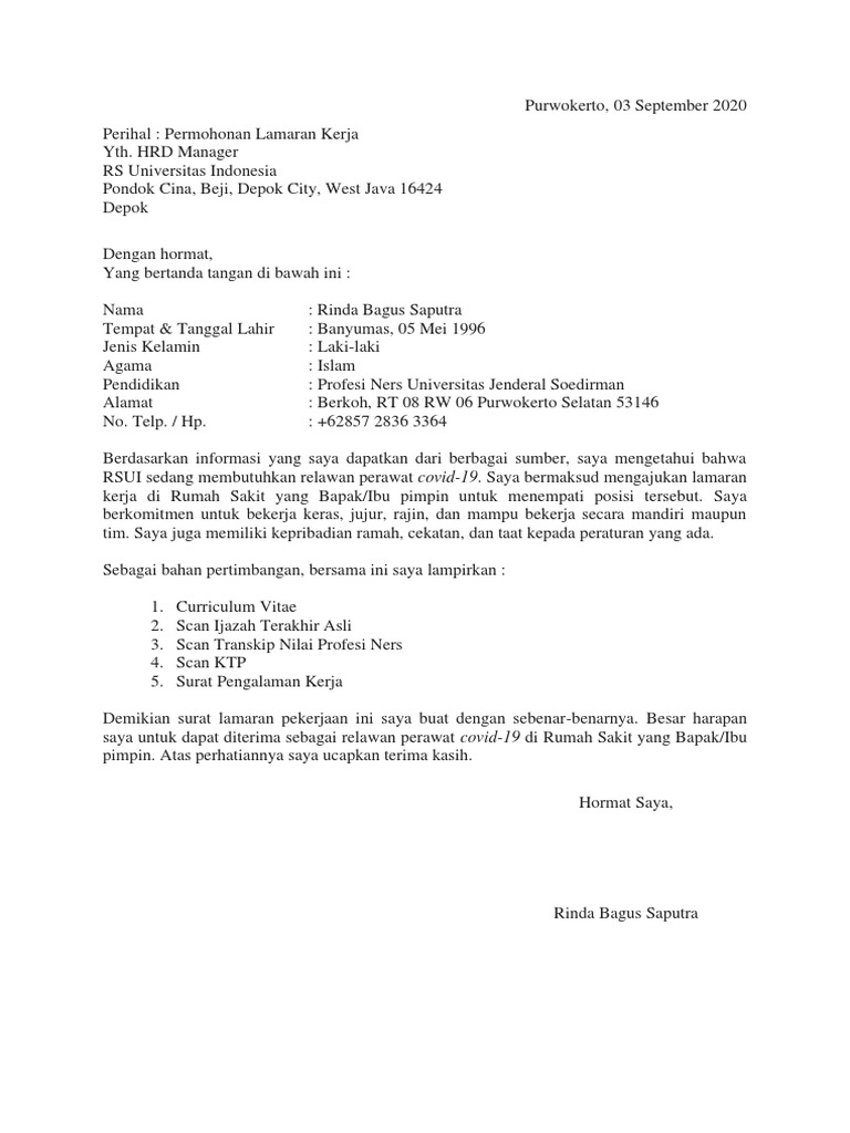 Surat Lamaranku PDF | PDF | Karier & Perkembangan