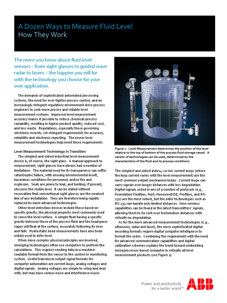 How They Work: A Dozen Ways To Measure Fluid Level | PDF | Radar | Buoyancy