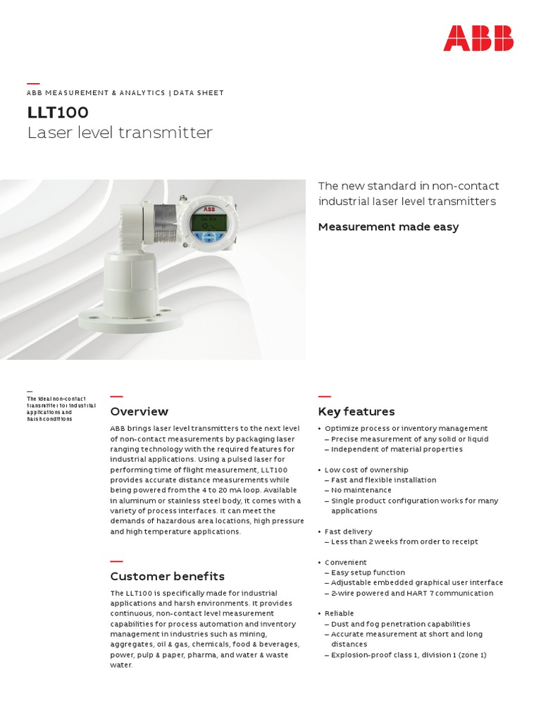 DS LLT100 SF-EN F Laser ABB | PDF | Science | Technology (General)