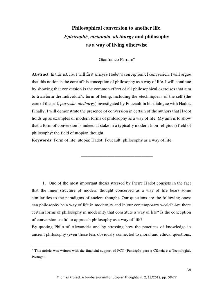 Modern Philosophy as Life Transformation | PDF | Michel Foucault ...