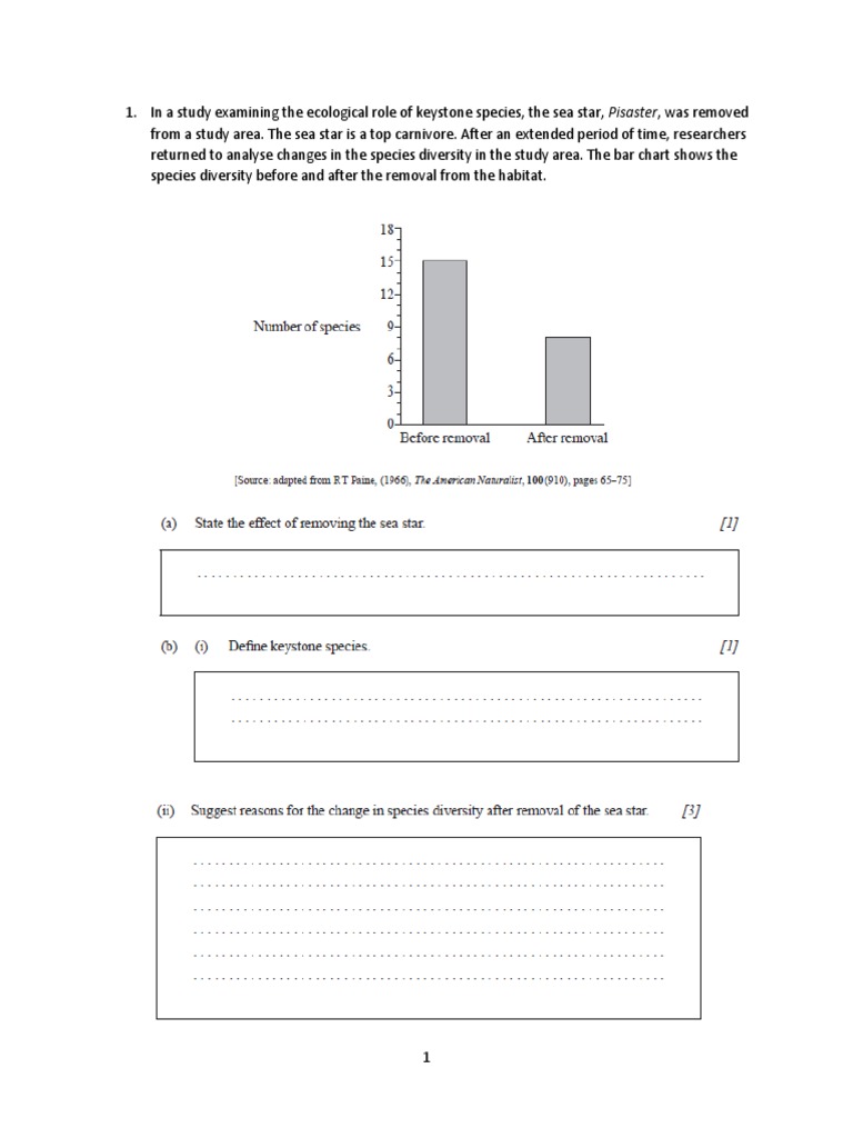 IB Biology HL - Option C Past Papers | PDF | Gull | Biodiversity