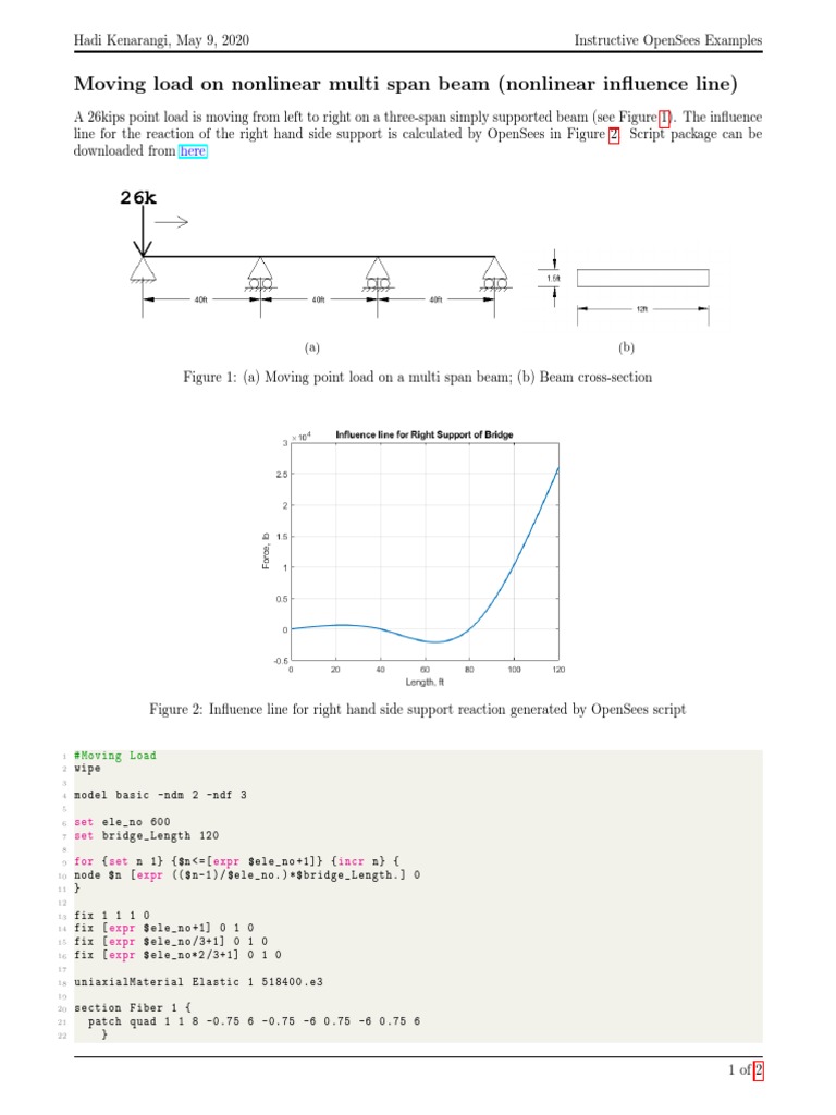 OpenSees Examples by Hadi Kenarangi | PDF