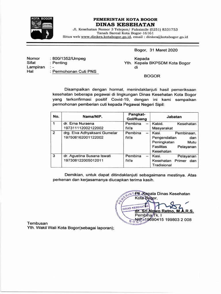 Permohonan Cuti PNS | PDF