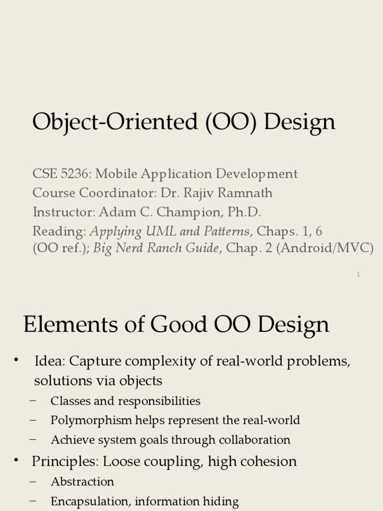 Object-Oriented (OO) Design | Download Free PDF | Object Oriented ...
