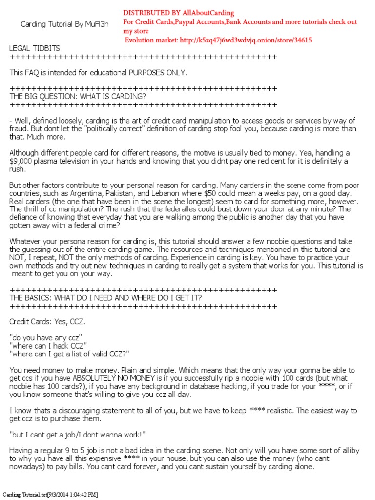 Carding Tutorial PDF | Download Free PDF | Credit Card | Proxy Server