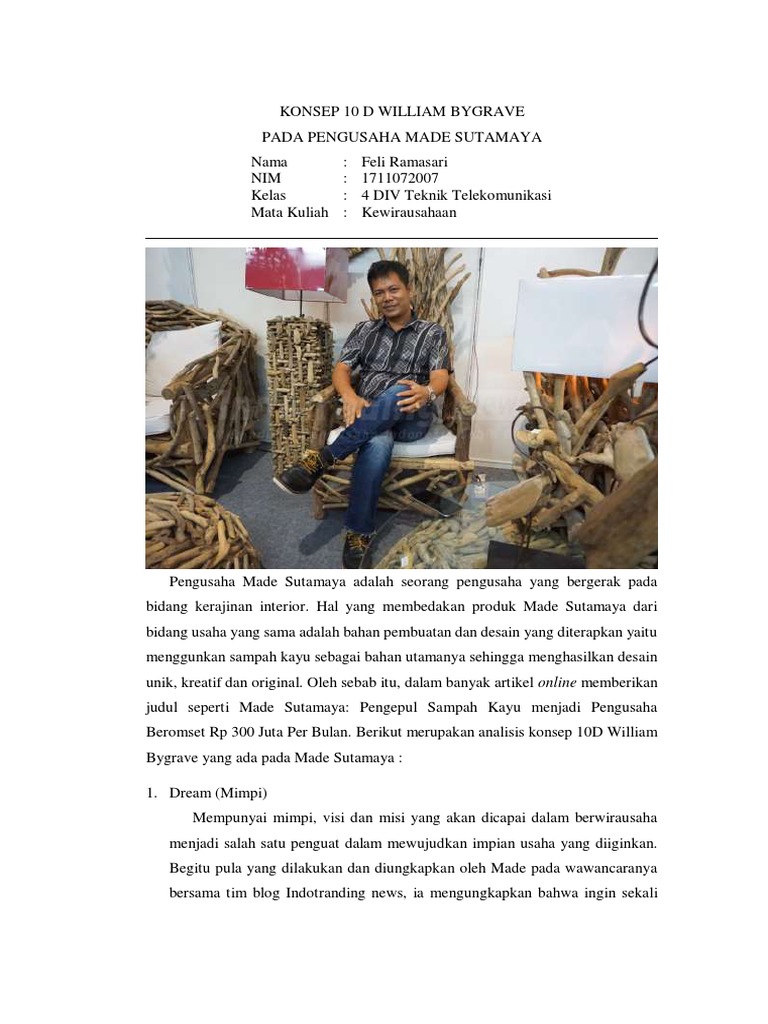 Konsep 10 D William Bygrave Pada Pengusaha Made Sutamaya - FELI ...