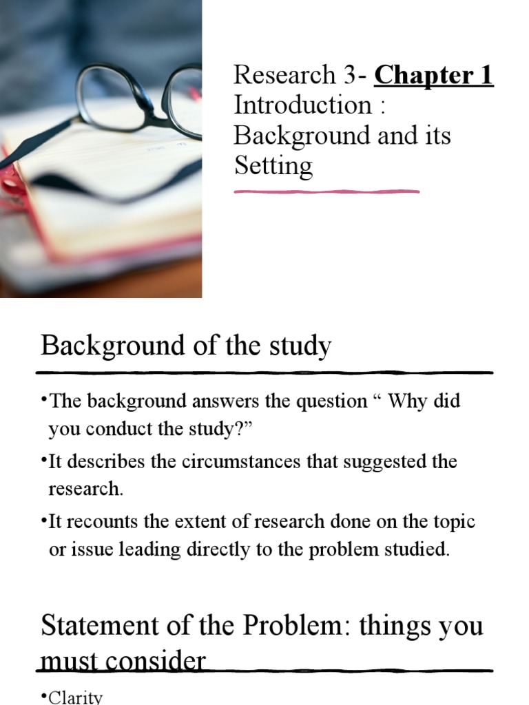 Research 3-Chapter 1 Background and Its Setting | PDF | Hypothesis | Academic Discipline ...