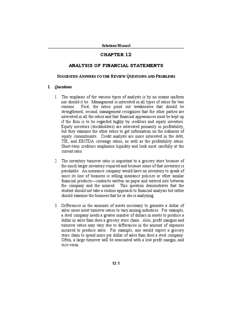 Chapter 6 - Financial Statement Analysis | PDF | Leverage (Finance) | Equity (Finance)