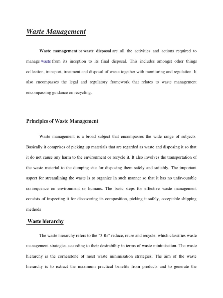 Principles of Waste Management | PDF | Waste Management | Waste